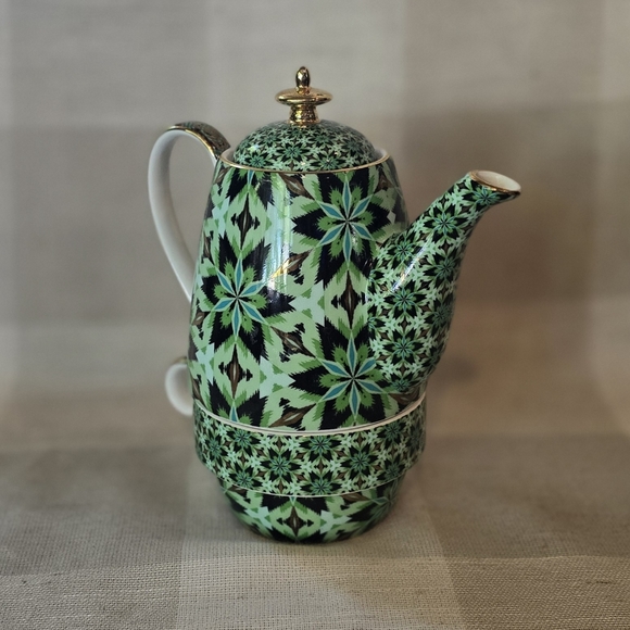 T2 | Kitchen | T2 Tea For One Set Ceramic Teapot W Nested Cup Green ...